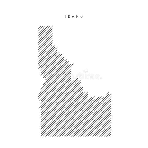 Idaho Map from Pattern of Black Slanted Parallel Lines. Flat Vector ...