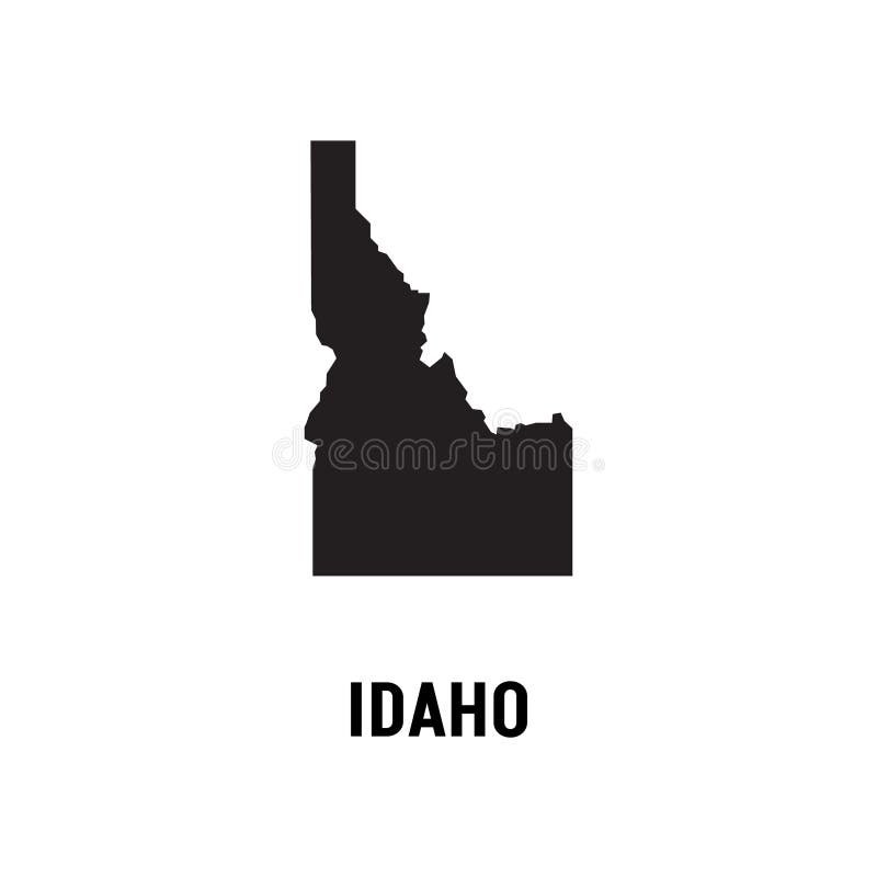 Idaho Outline State of USA. Map in Black and White Color Options Stock ...