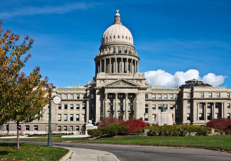 Idaho State Capitol, Boise, Idaho Stock Photo - Image of dome, fall ...