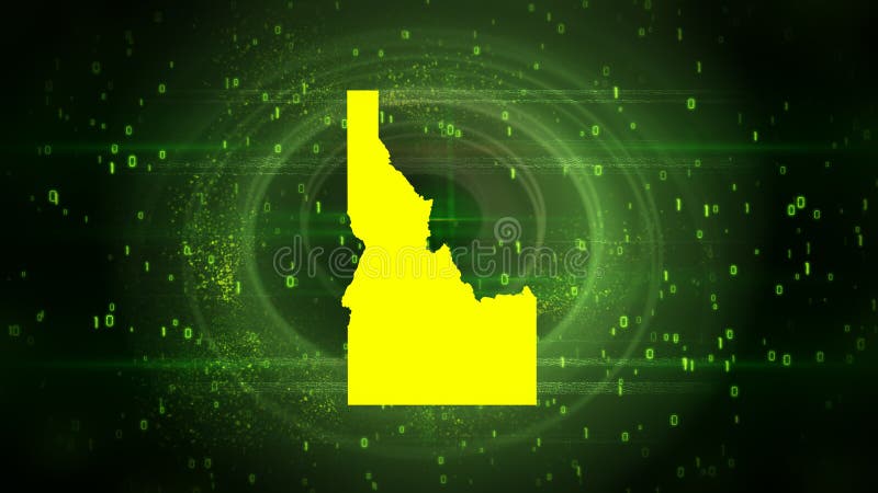 Idaho State (USA) Map on Digital Background Stock Illustration ...