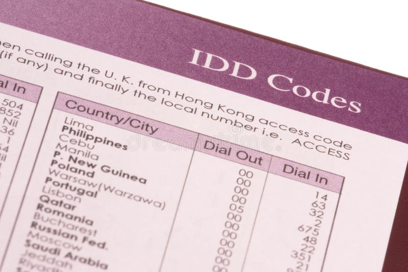 Idd Codes Stock Photos - Free & Royalty-Free Stock Photos from Dreamstime