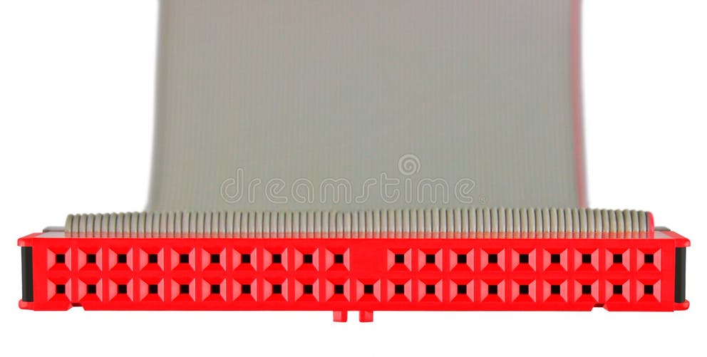 IDE Connector Plug in Red, Flat Grey Ribbon Interface Cable for PC ...