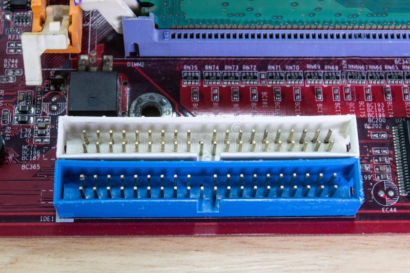 IDE Connectors in Old Desktop Computers for Connect Hard Disk Cables ...