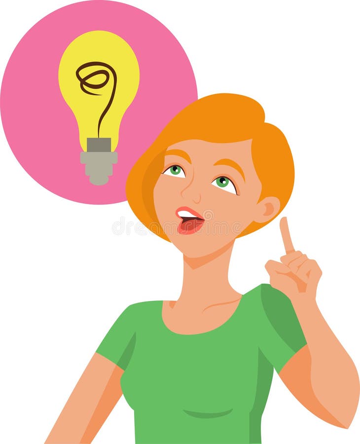 The Girl Has a Good Idea Vector Illustration Stock Vector ...