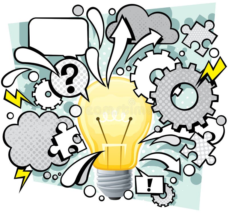 Lampadina Creativa Con L'idea Di Concetto Di Piano Di Strategia Di ...