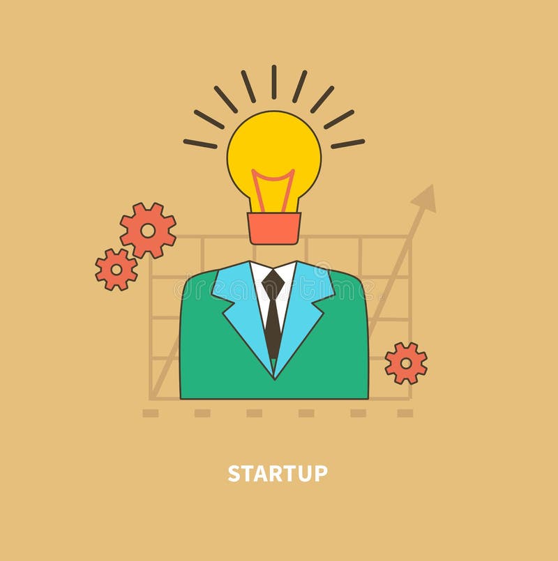 Idea As the Beginning of Startup. Eureka Stock Vector - Illustration of ...