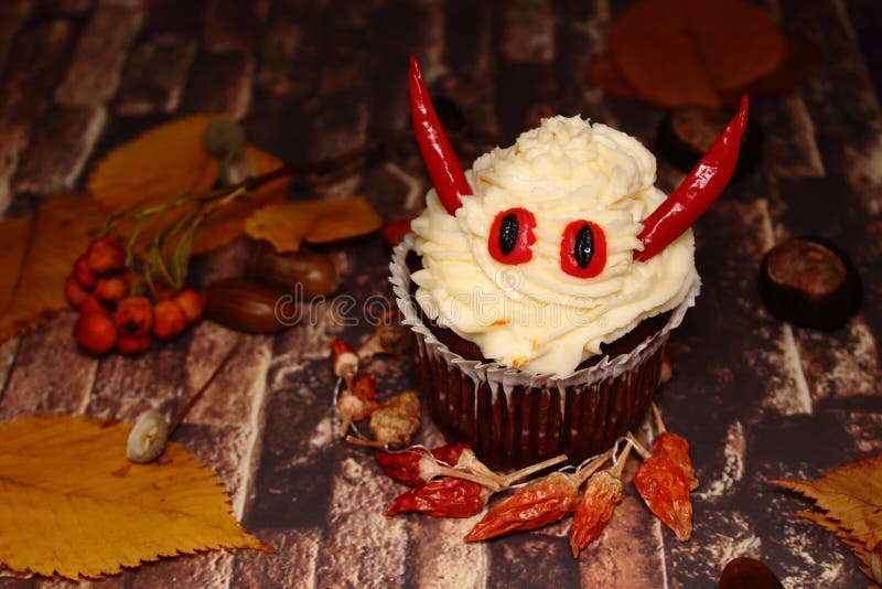 Cake on Halloween - evil stock photo. Image of detail - 102415026