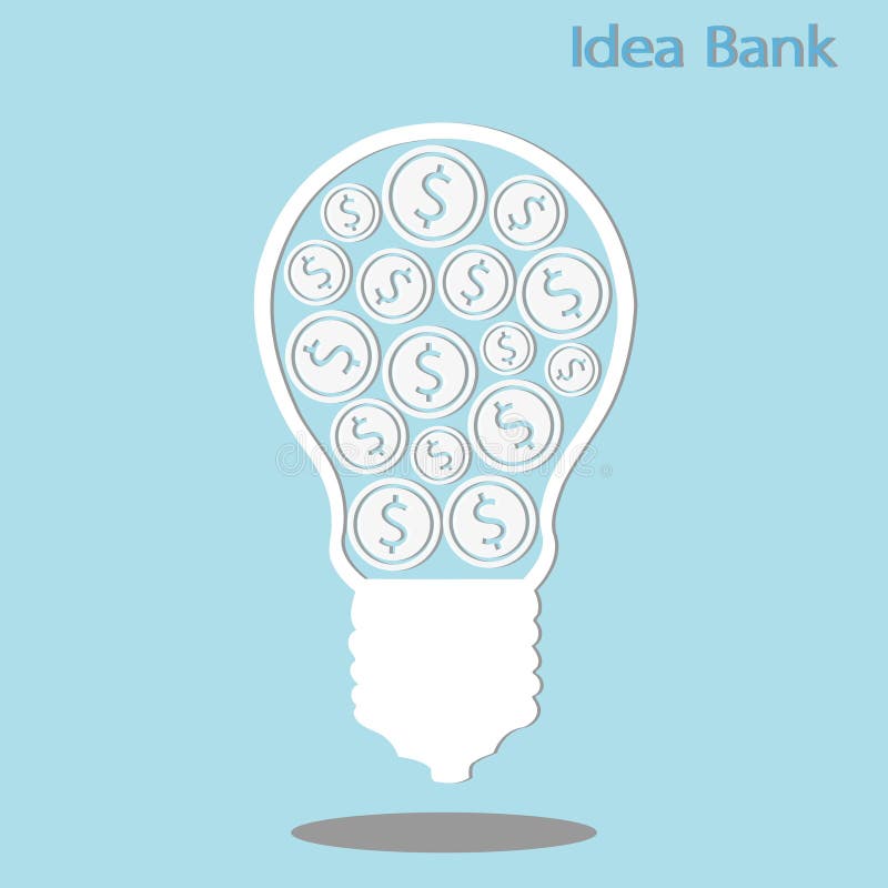 Idea bank stock vector. Illustration of earnings, lightbulb - 48178693