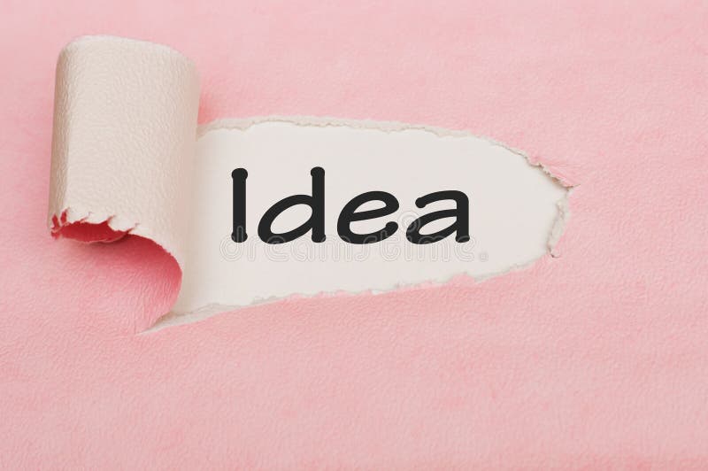 Idea behind torn paper stock photo. Image of innovate - 76860160