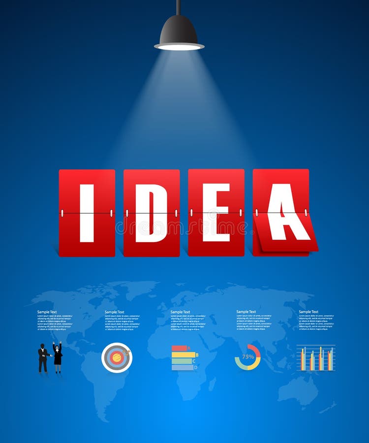 Idea Board with Icon Set for Business Concept Stock Vector ...