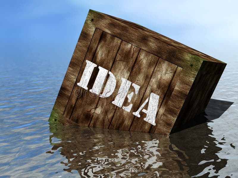 Idea box on the beach stock illustration. Illustration of water - 24988815