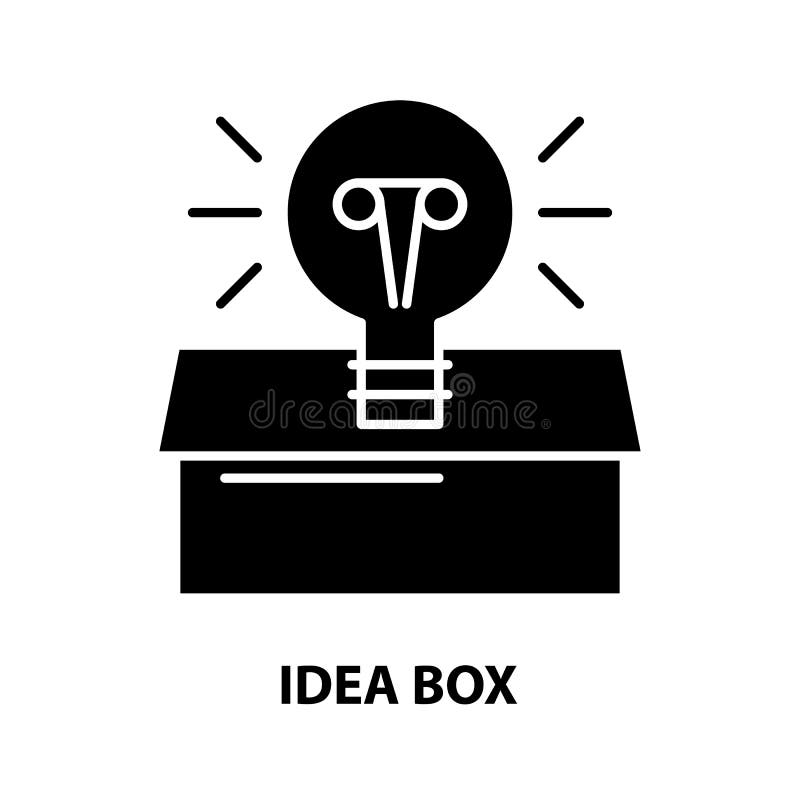 Idea Box Icon, Black Vector Sign with Editable Strokes, Concept ...