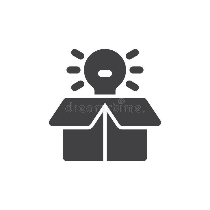 Idea Box Icon Vector, Filled Flat Sign, Solid Pictogram Isolated on ...