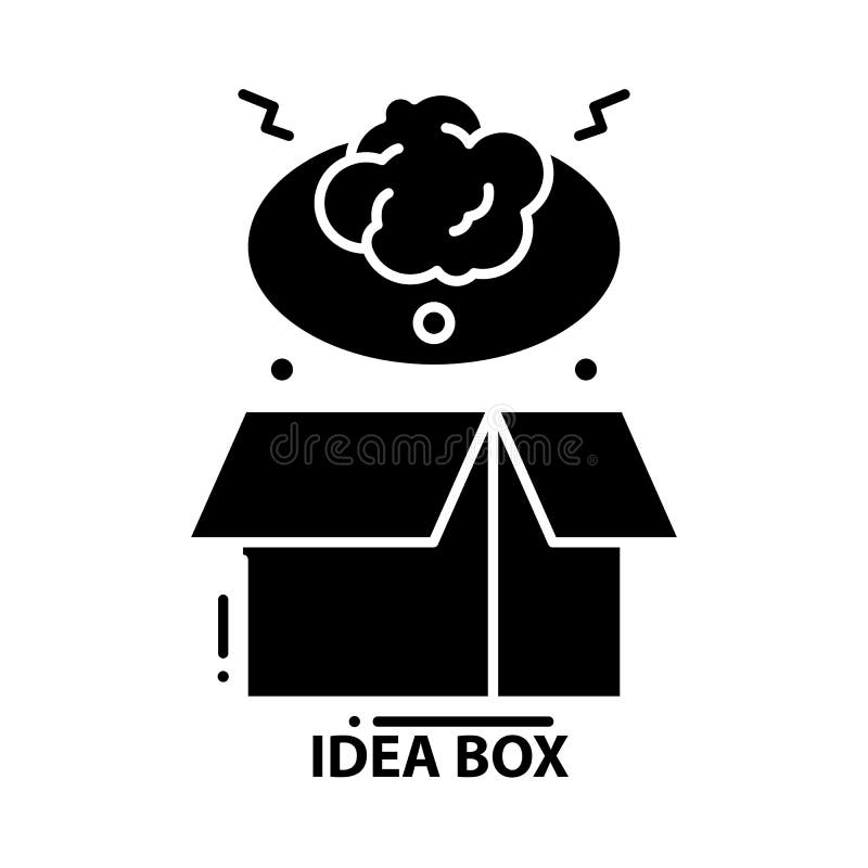 Idea Box Symbol Icon, Black Vector Sign with Editable Strokes, Concept ...
