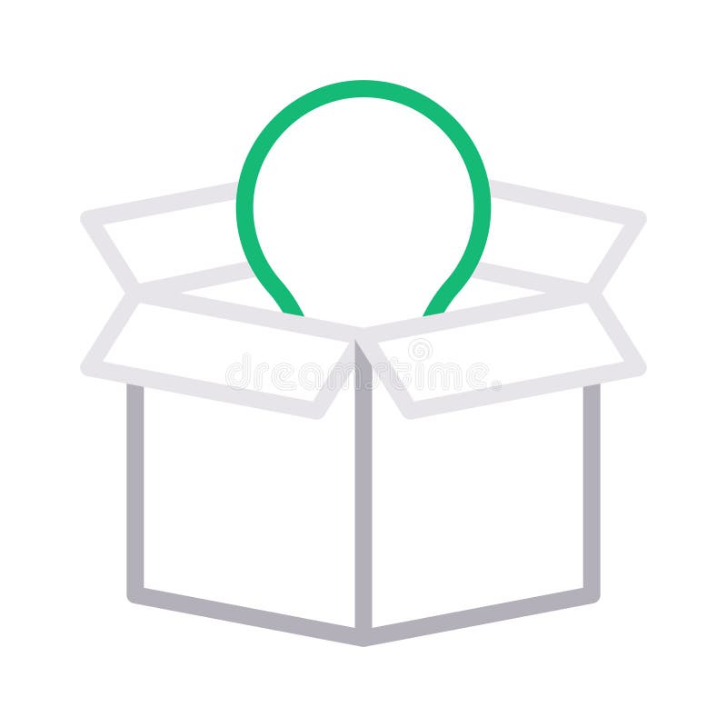 Idea Box Thin Color Line Vector Icon Stock Vector - Illustration of ...