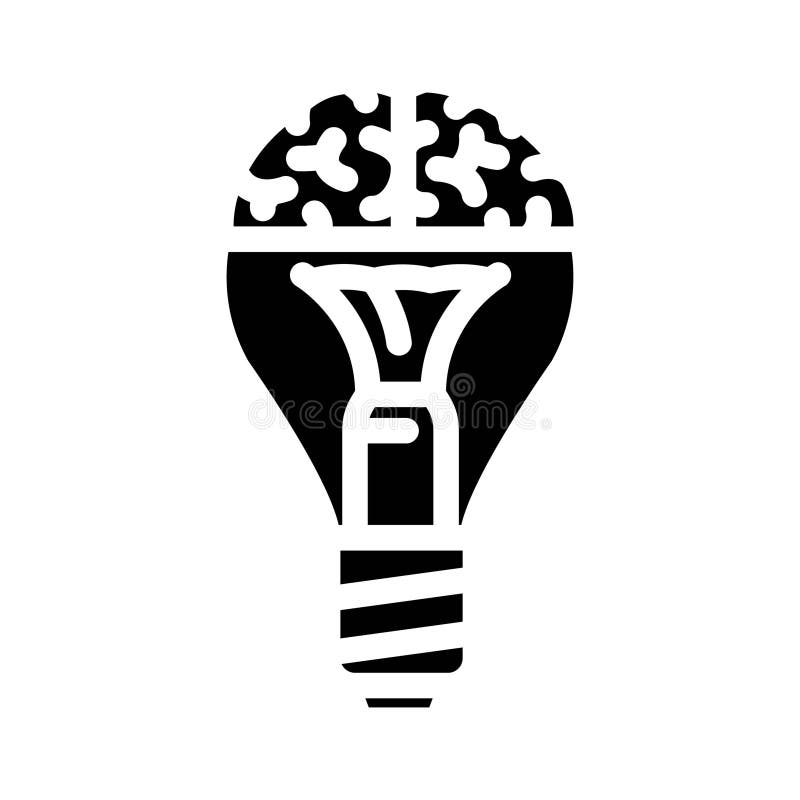 Idea Brain Human Glyph Icon Vector Illustration Stock Vector ...