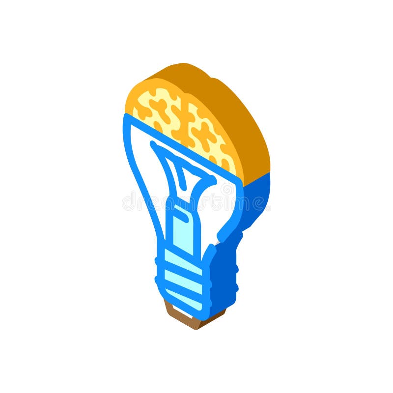 Idea Brain Human Isometric Icon Vector Illustration Stock Illustration ...
