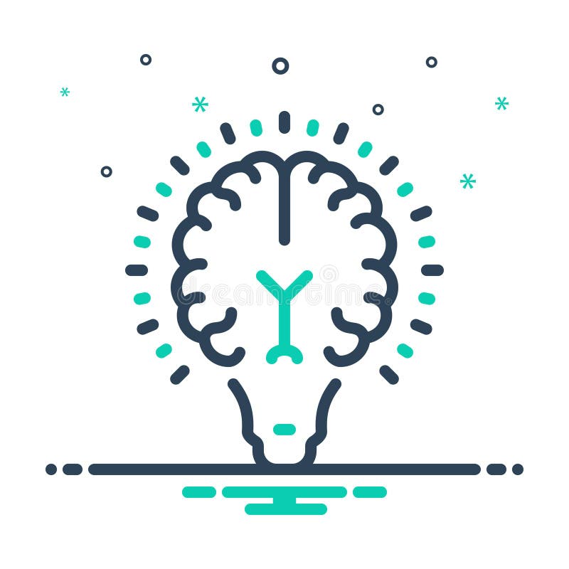 Mix Icon for Idea Brain, Solution and Light Stock Vector - Illustration ...