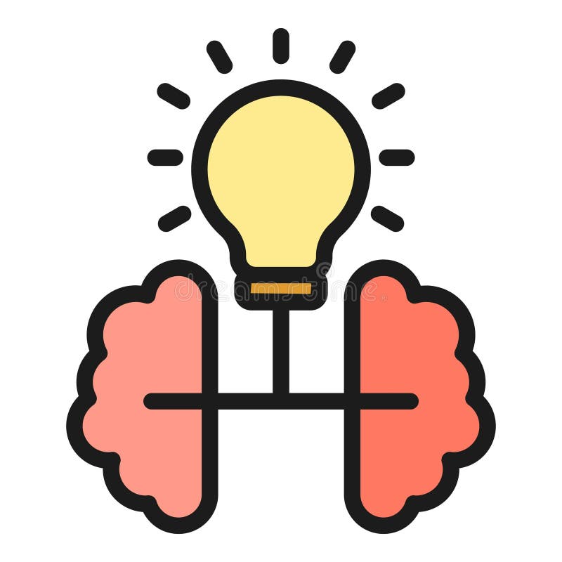 Idea Brain Icon Vector Flat Stock Vector - Illustration of icon ...
