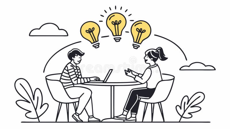 Idea Brainstorming, Collaborative Thinking Process, Vector Design Generative AI Stock Vector ...