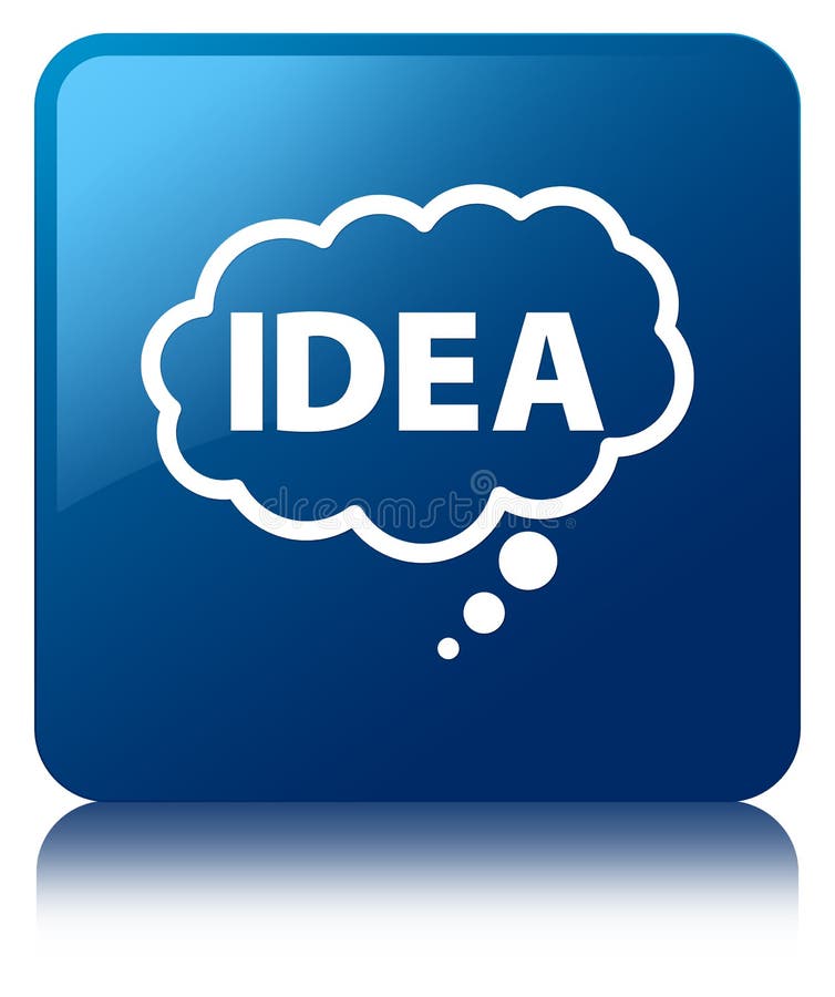 Idea Bubble Icon Blue Square Button Stock Illustration - Illustration ...