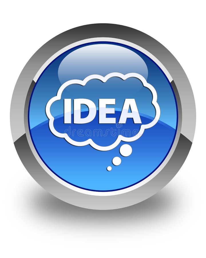 Idea Bubble Icon Glossy Blue Round Button Stock Illustration ...