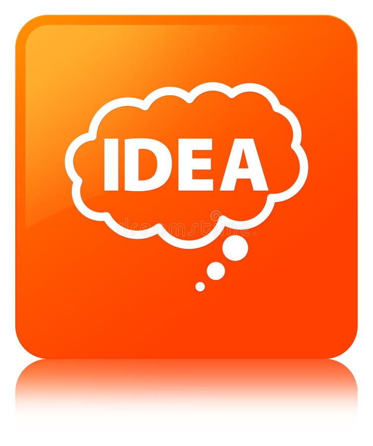 Idea Bubble Icon Orange Square Button Stock Illustration - Illustration ...