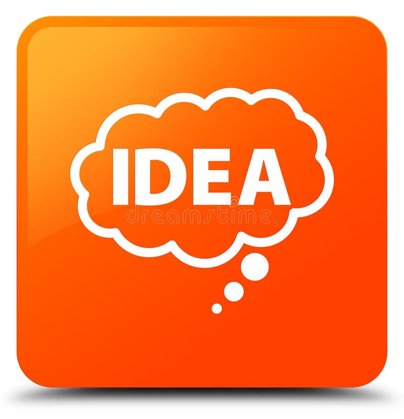 Idea Bubble Icon Orange Square Button Stock Illustration - Illustration ...