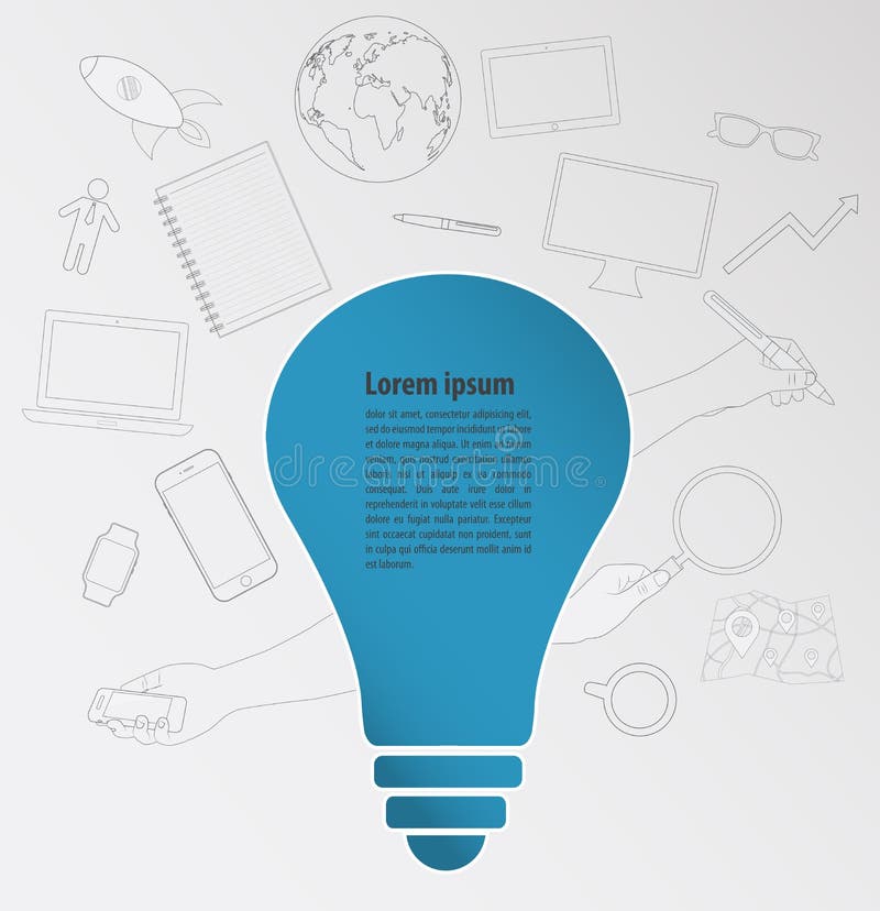 Idea bulb banner stock vector. Illustration of icons - 68753932
