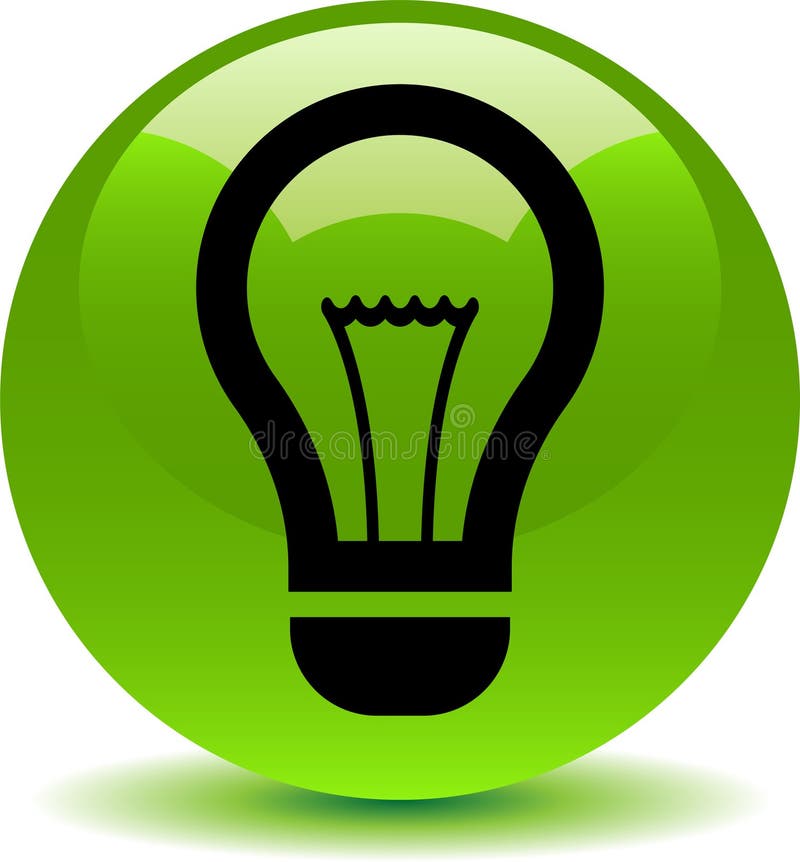 Idea bulb icon green stock vector. Illustration of details - 118391565