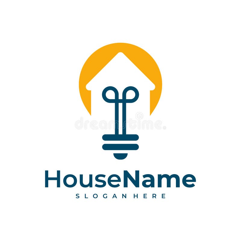 Idea Bulb Lamp Home Logo Template Design Vector, Emblem, Design Concept ...