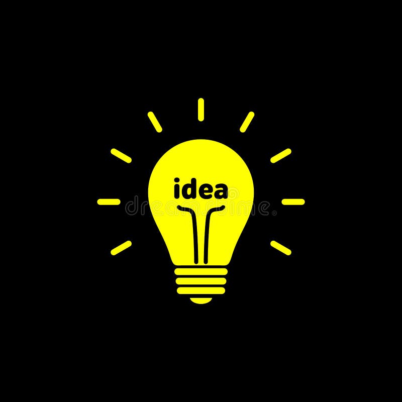 Idea Bulb. Light Bulb Icon with Concept of Idea Vector Illustration ...