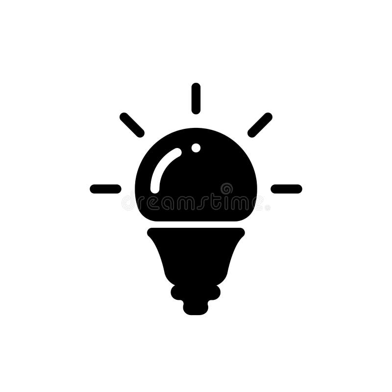 Idea Bulb Light Vector Icon. Led Diode Lamp Lightbulb Symbol Stock ...
