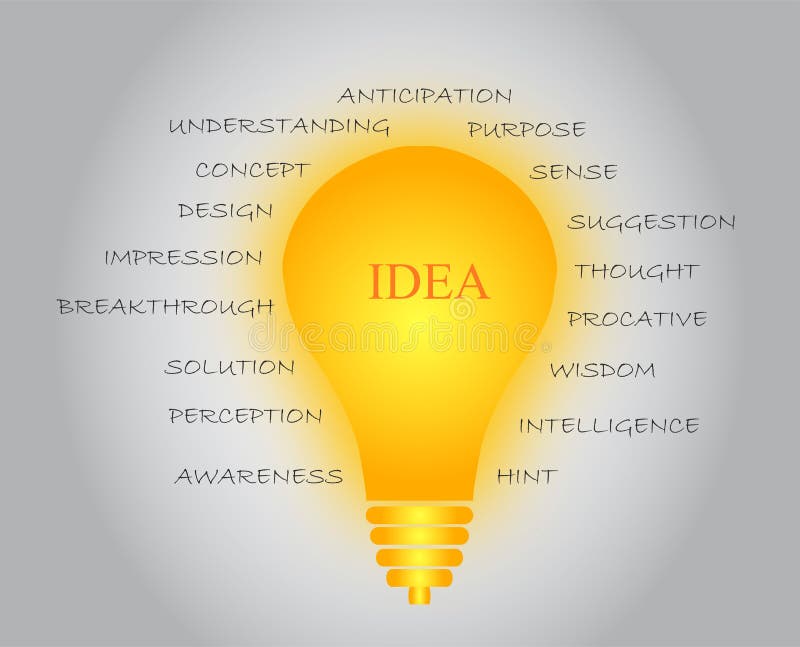 Idea bulb word cloud stock illustration. Illustration of created - 45674047