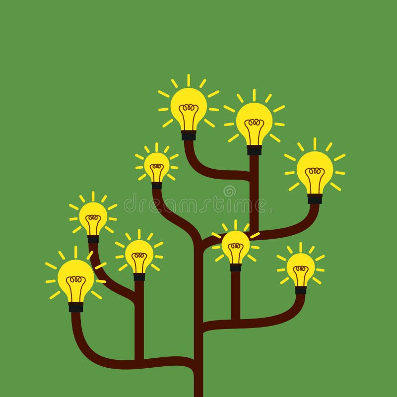 Idea bulbs tree stock vector. Illustration of renewable - 58928870