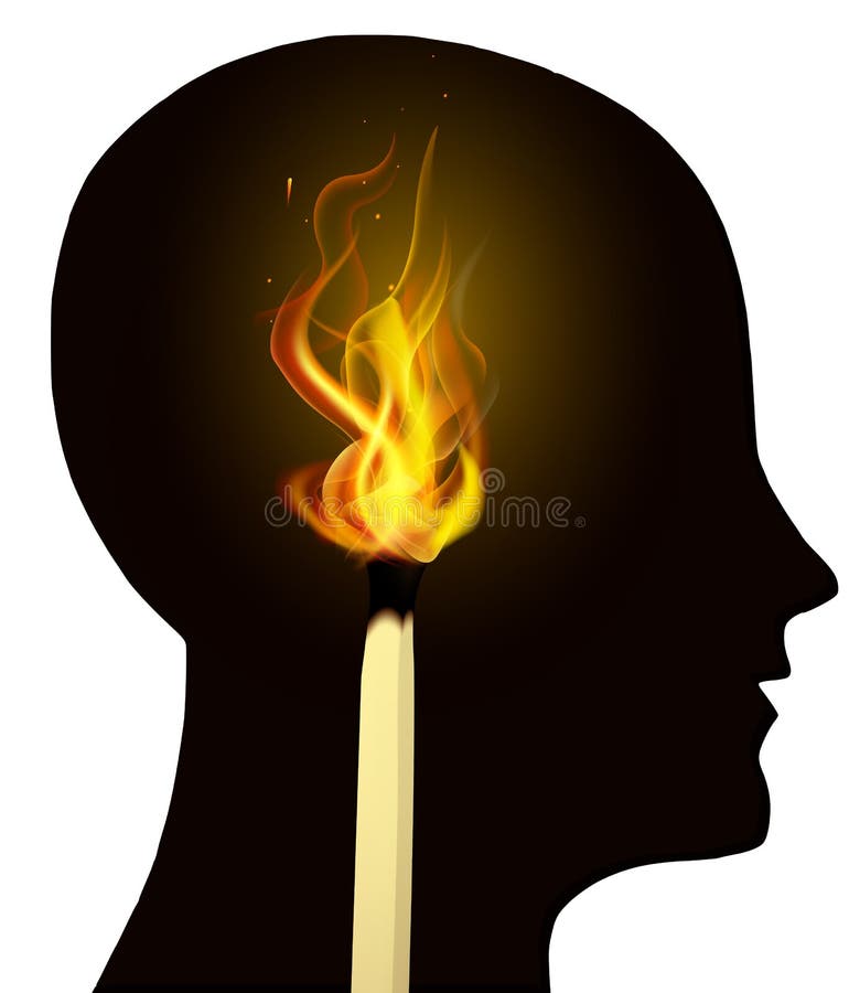 The Idea of Burning Match Head Stock Vector - Illustration of abstract ...
