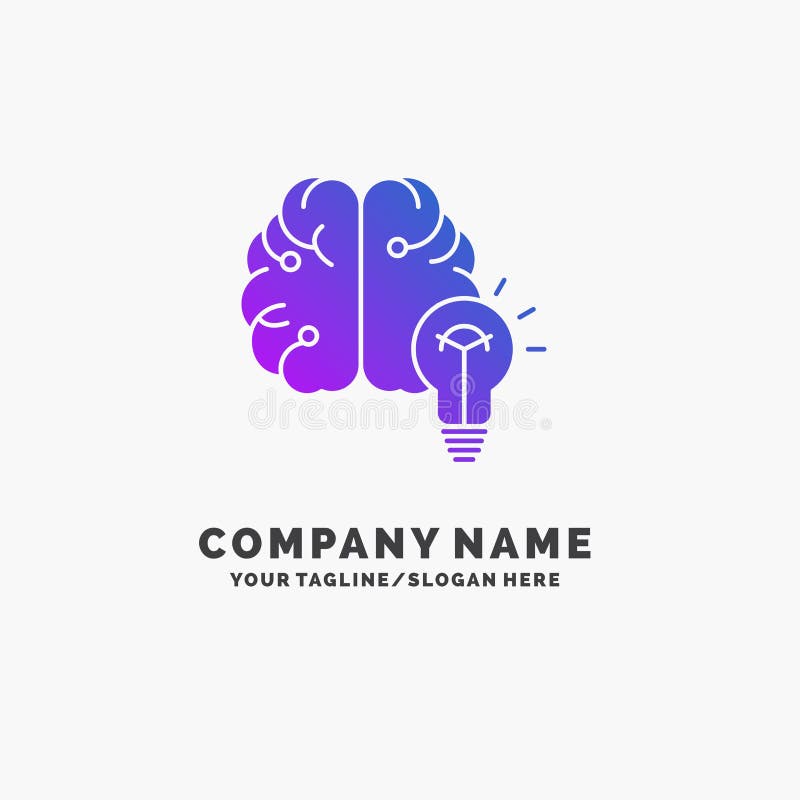 Idea, Business, Brain, Mind, Bulb Purple Business Logo Template. Place ...