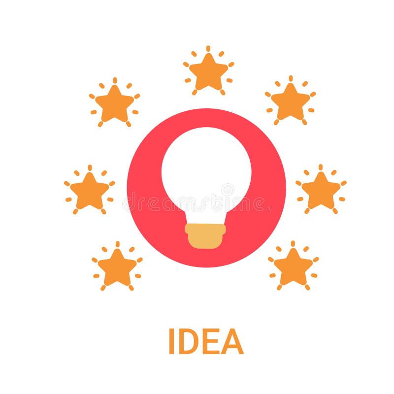Idea Business New Project Icon Light Bulb Stock Vector - Illustration ...