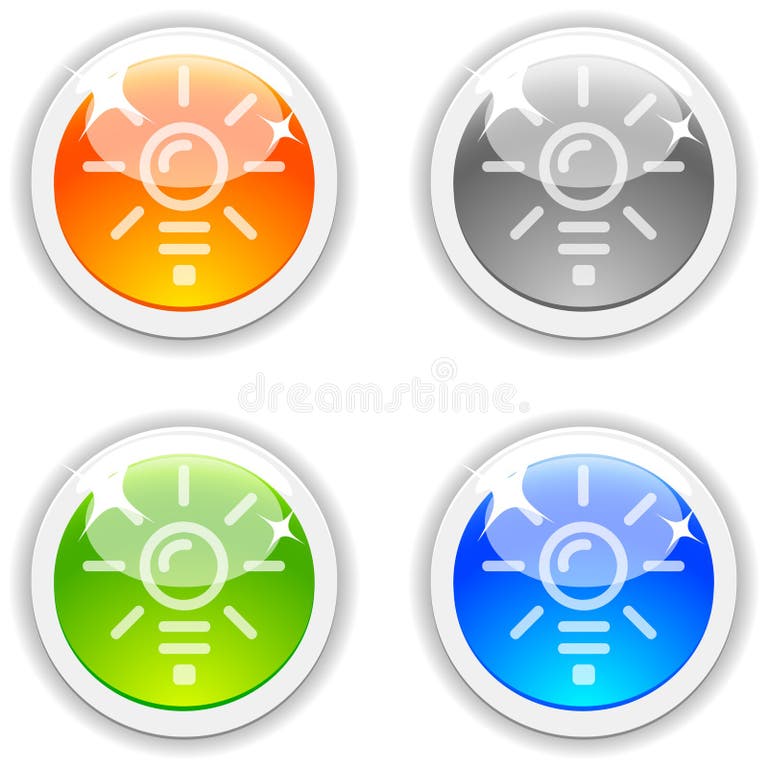Idea buttons. stock vector. Illustration of icons, orange - 9166452