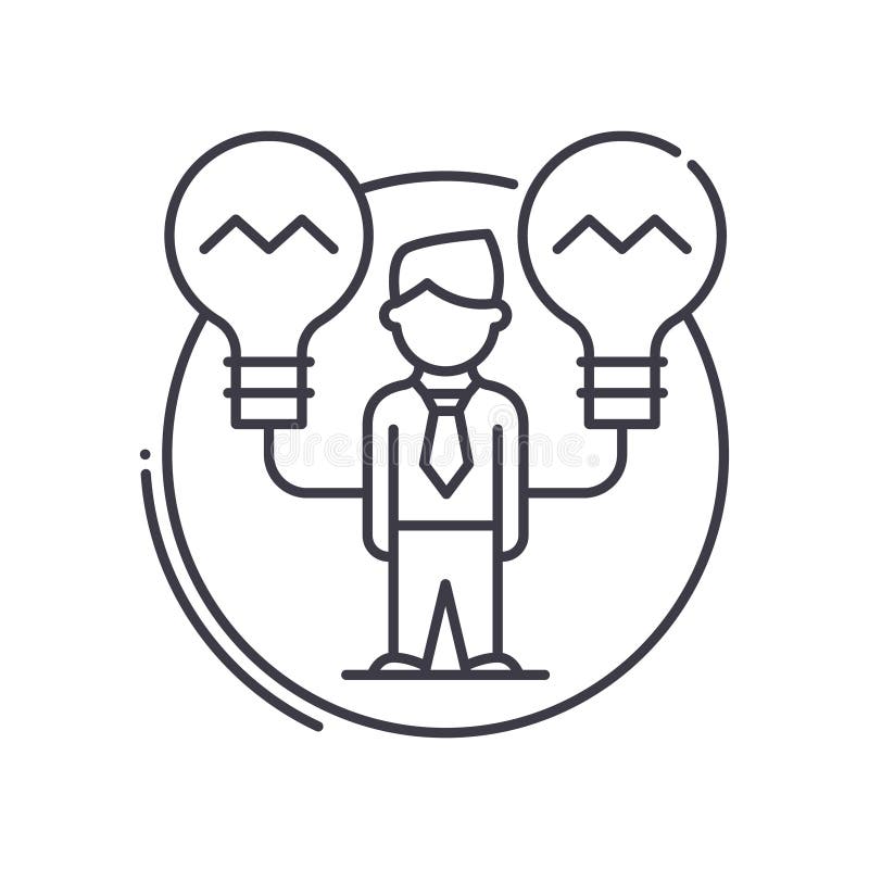 Idea Choice Icon, Linear Isolated Illustration, Thin Line Vector, Web ...