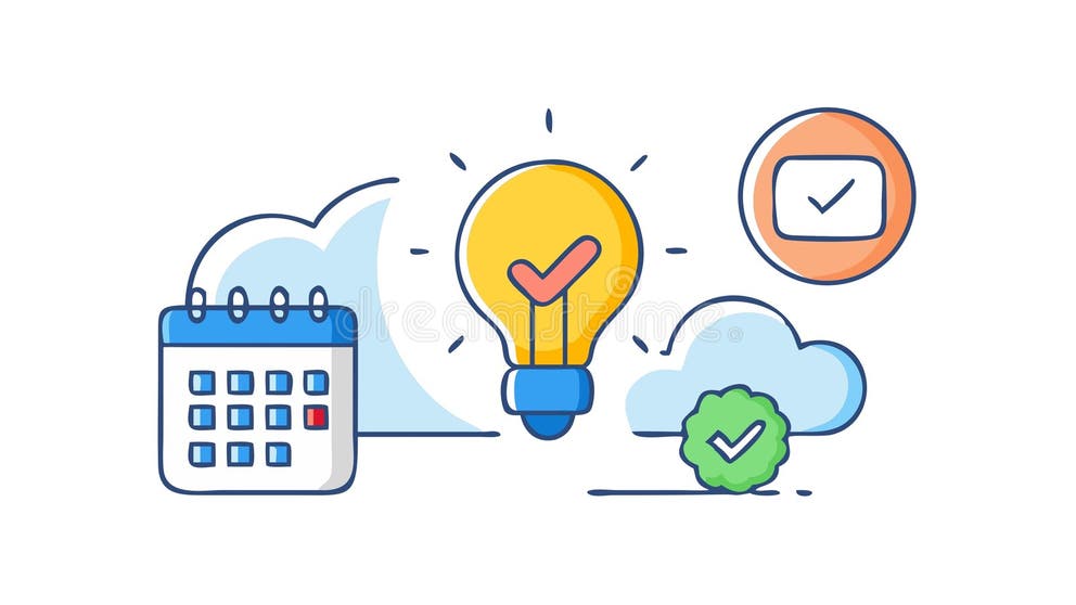 Idea Clock Time Icon, Timely Innovation Progress, Vector Design ...