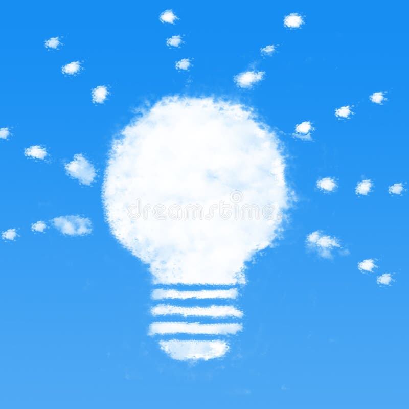 Idea Cloud on Blue Background Stock Illustration - Illustration of ...
