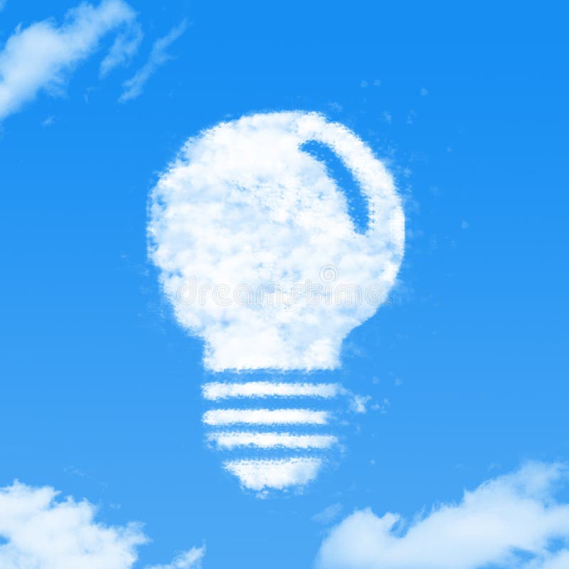 Idea Cloud on Blue Background Stock Illustration - Illustration of ...