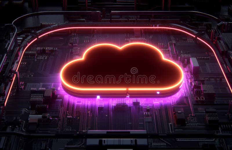 The Idea of Cloud Computing. Digital Data Moving through the Internet ...