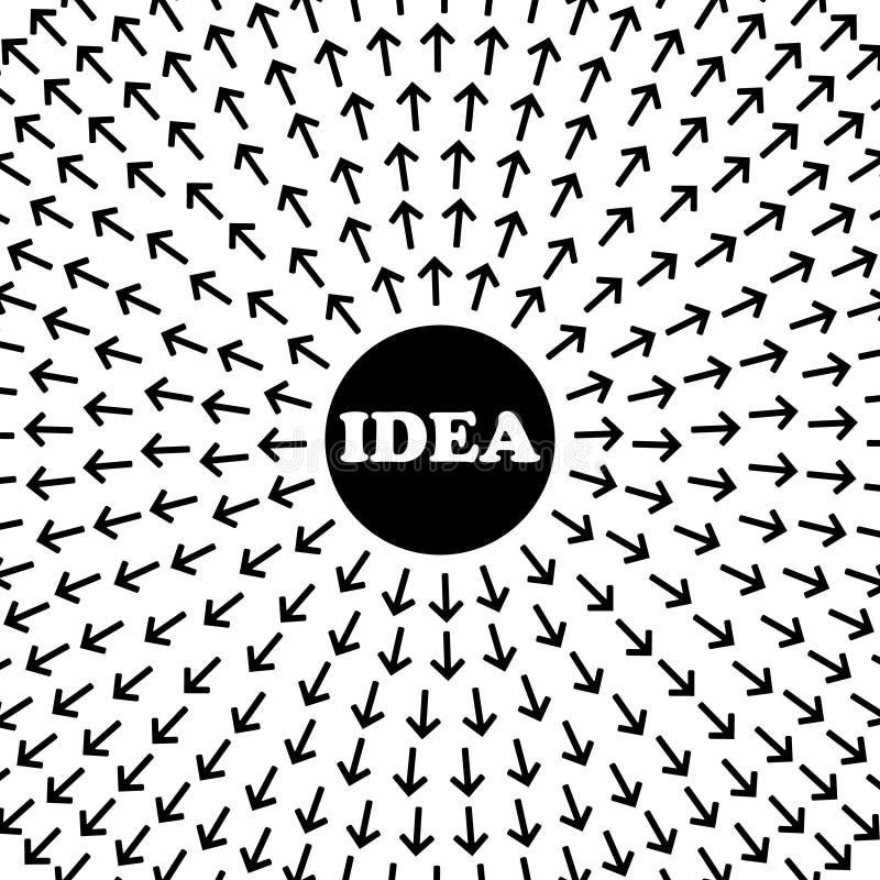 Idea Concept with Arrows in Circle Stock Vector - Illustration of ...