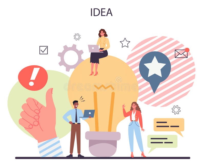 Idea Concept. Business People Generating Idea Stock Vector ...