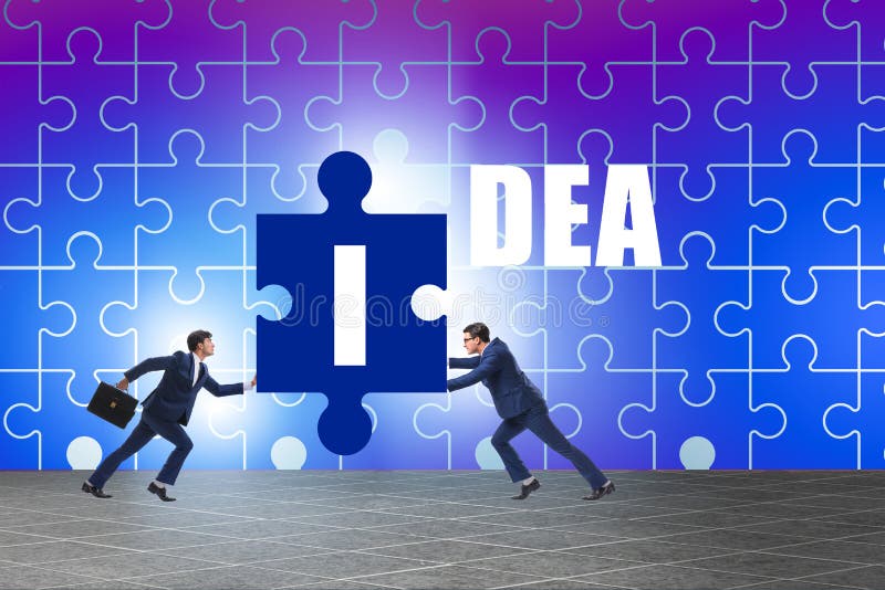 Idea Concept with Businessman Putting Jigsaw Puzzle Stock Image - Image ...