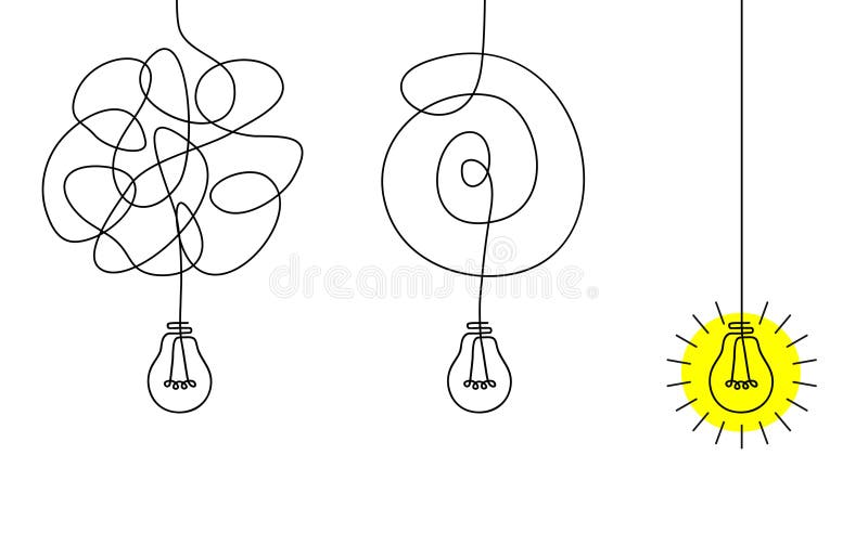 Idea Concept, Creative of Simplifying Complex Process Light Bulb, Bulb ...