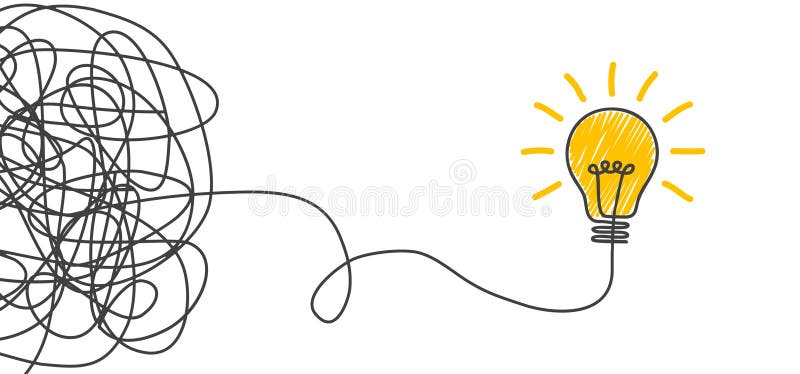 Idea Concept, Creative of Simplifying Complex Process Lightbulb, Bulb ...