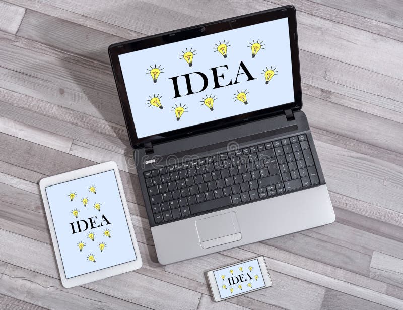 Idea Concept on Different Devices Stock Photo - Image of invention ...